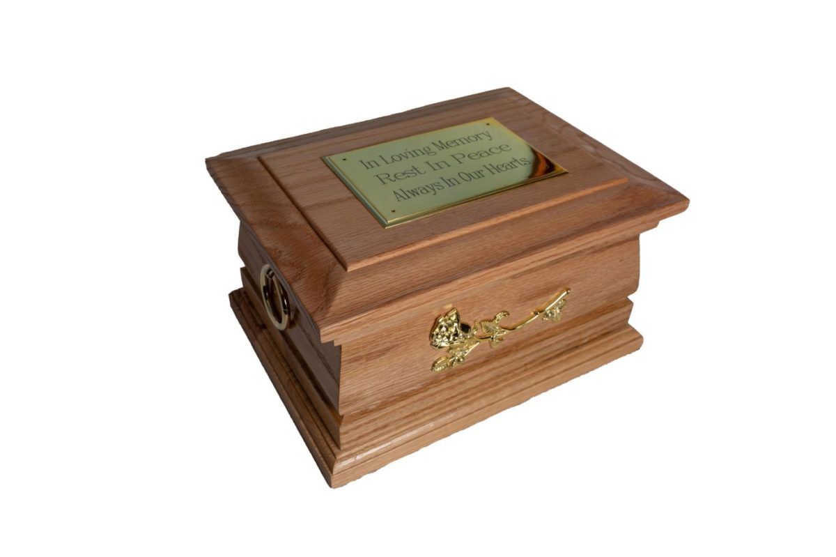 Plain Oak Moulded Casket - Wooden Cremation Ash Caskets from JW Caskets
