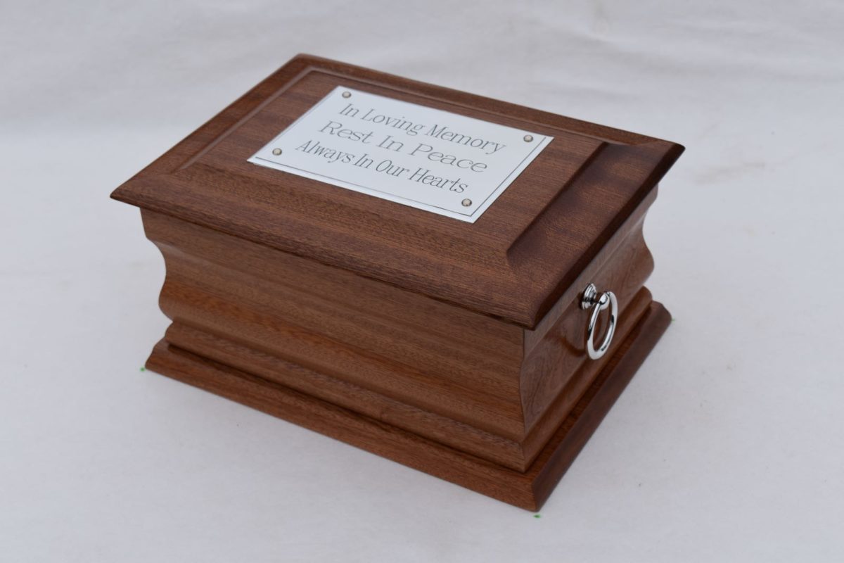 Oak Casket with Silver Ring & Plaque - Wooden Cremation Ash Caskets ...